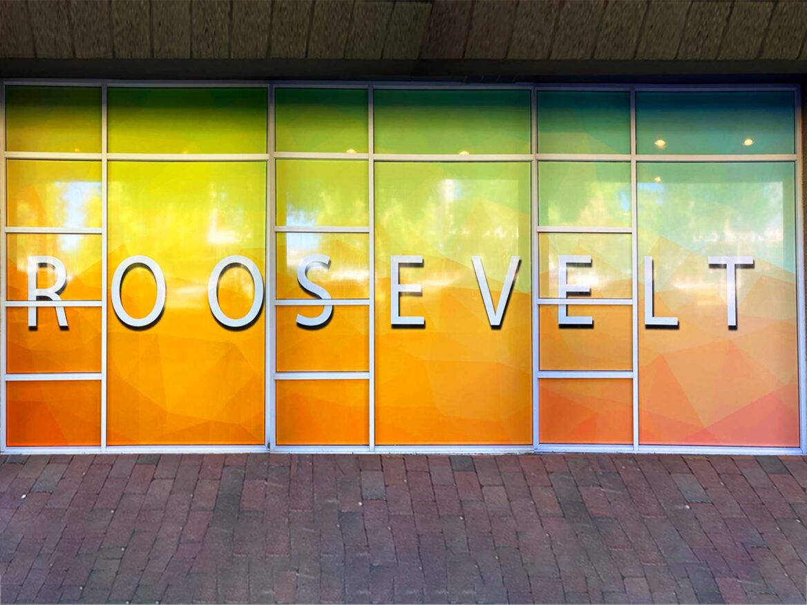 Perforated Window and Wall Graphics For Roosevelt Square
